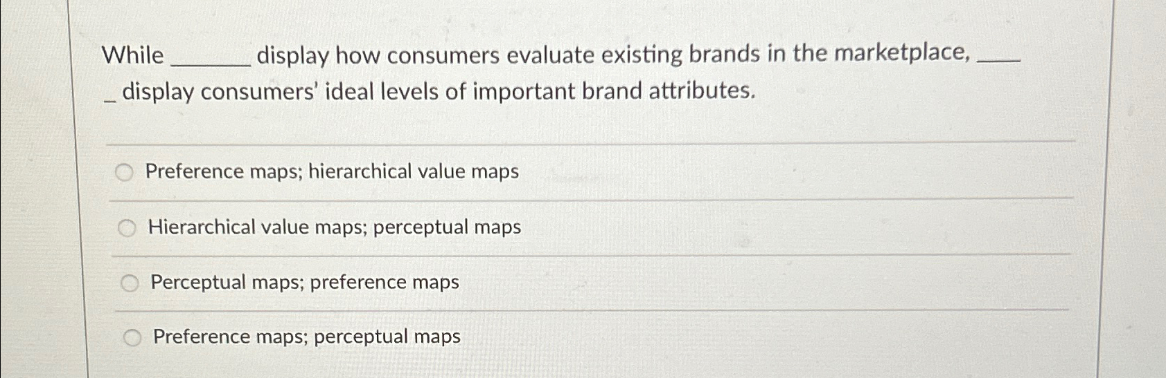 Solved While display how consumers evaluate existing brands | Chegg.com