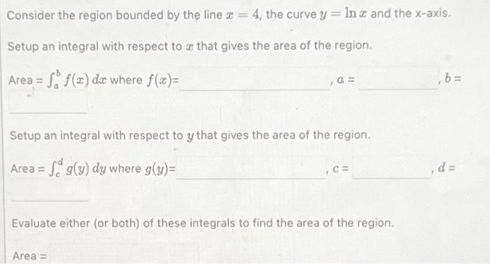 Solved Consider the region bounded by the line x=4, the | Chegg.com