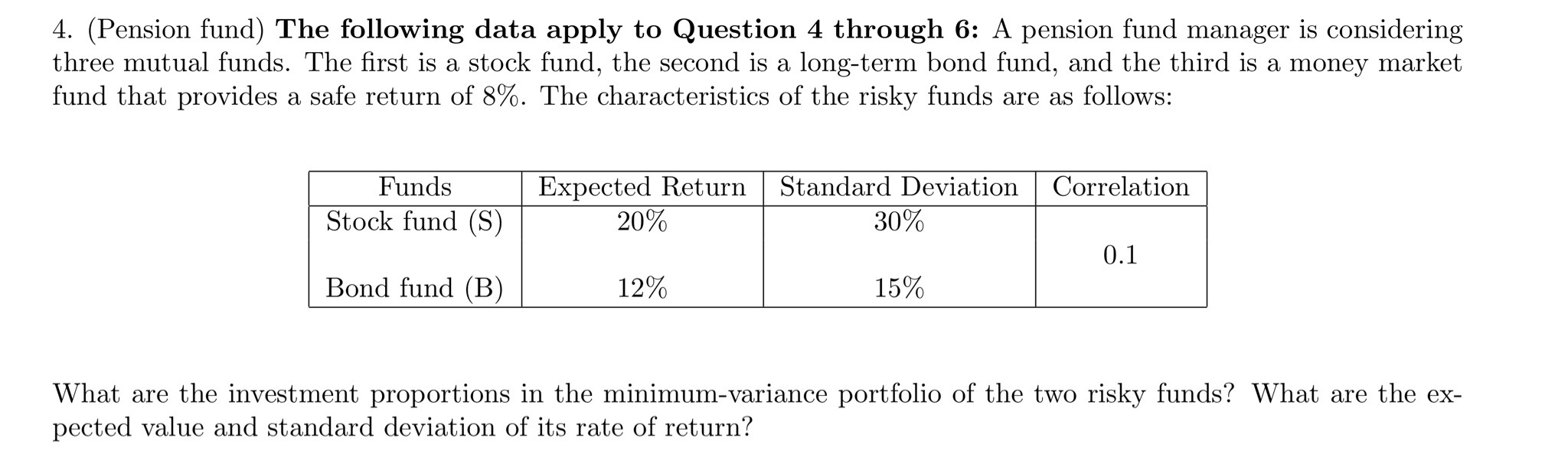 Solved (Pension fund) ﻿The following data apply to Question | Chegg.com