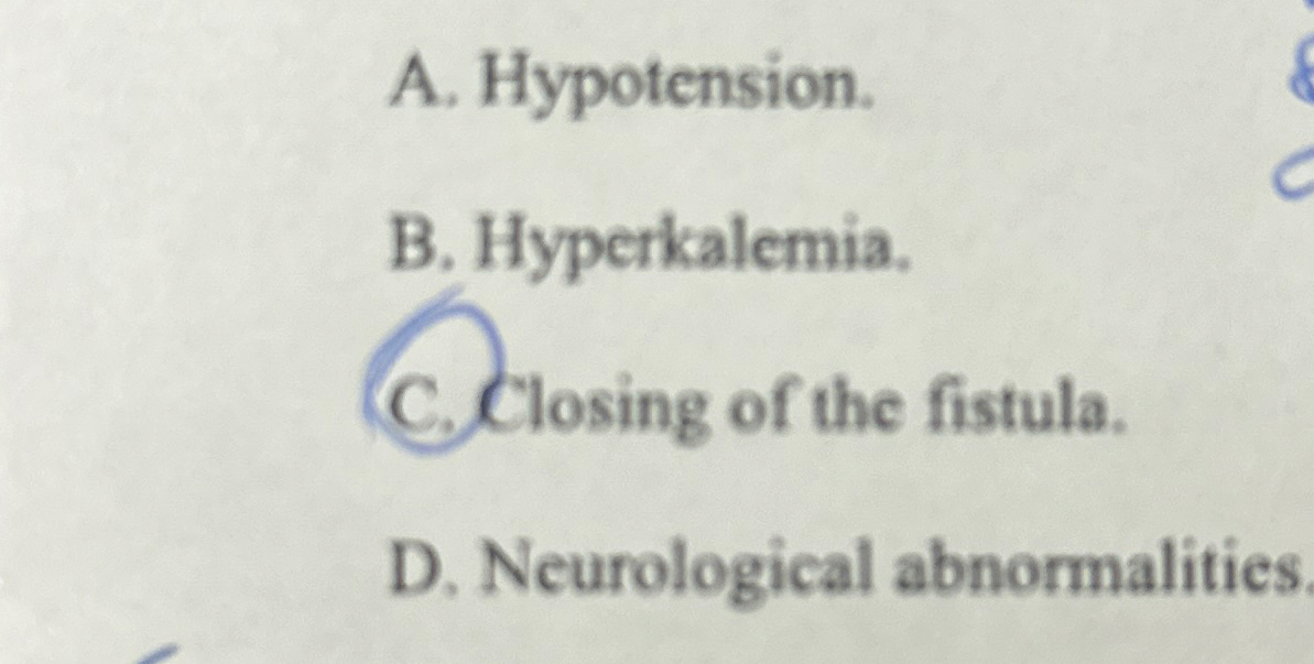 [Solved]: Which of the following dialysis complications is u