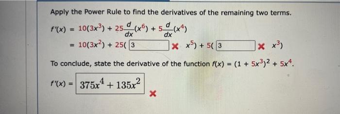 Solved Apply the Power Rule to find the derivatives of the | Chegg.com