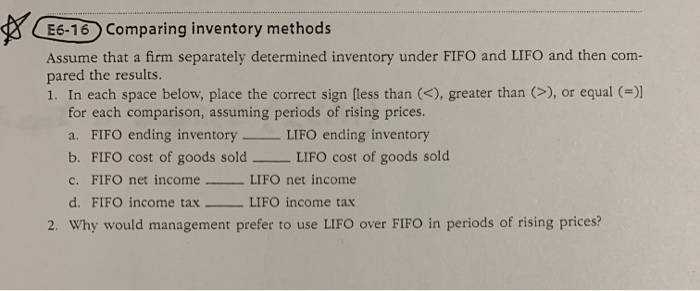 Solved E6-15 Inventory by three methods; cost of goods sold | Chegg.com