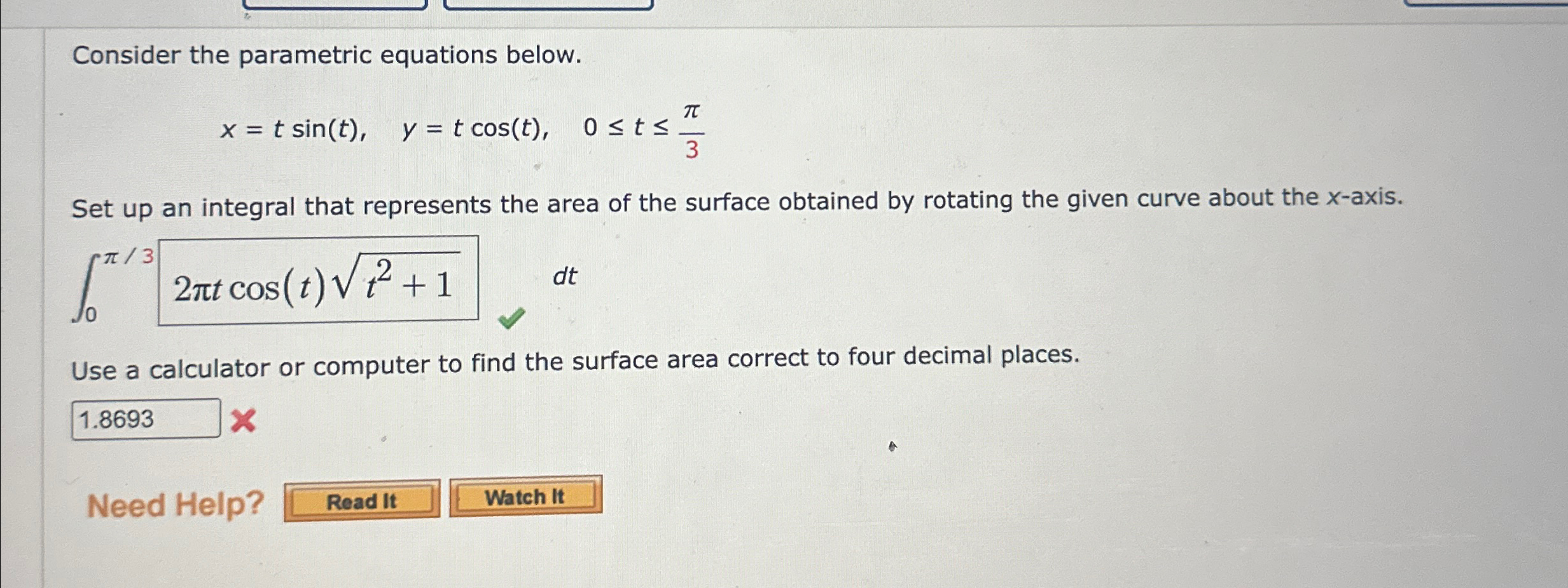 Solved Consider the parametric equations | Chegg.com