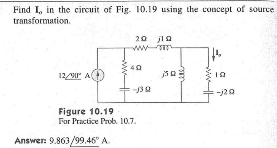 Solved Find Io ﻿in the circuit of Fig. 10.19 ﻿using the | Chegg.com