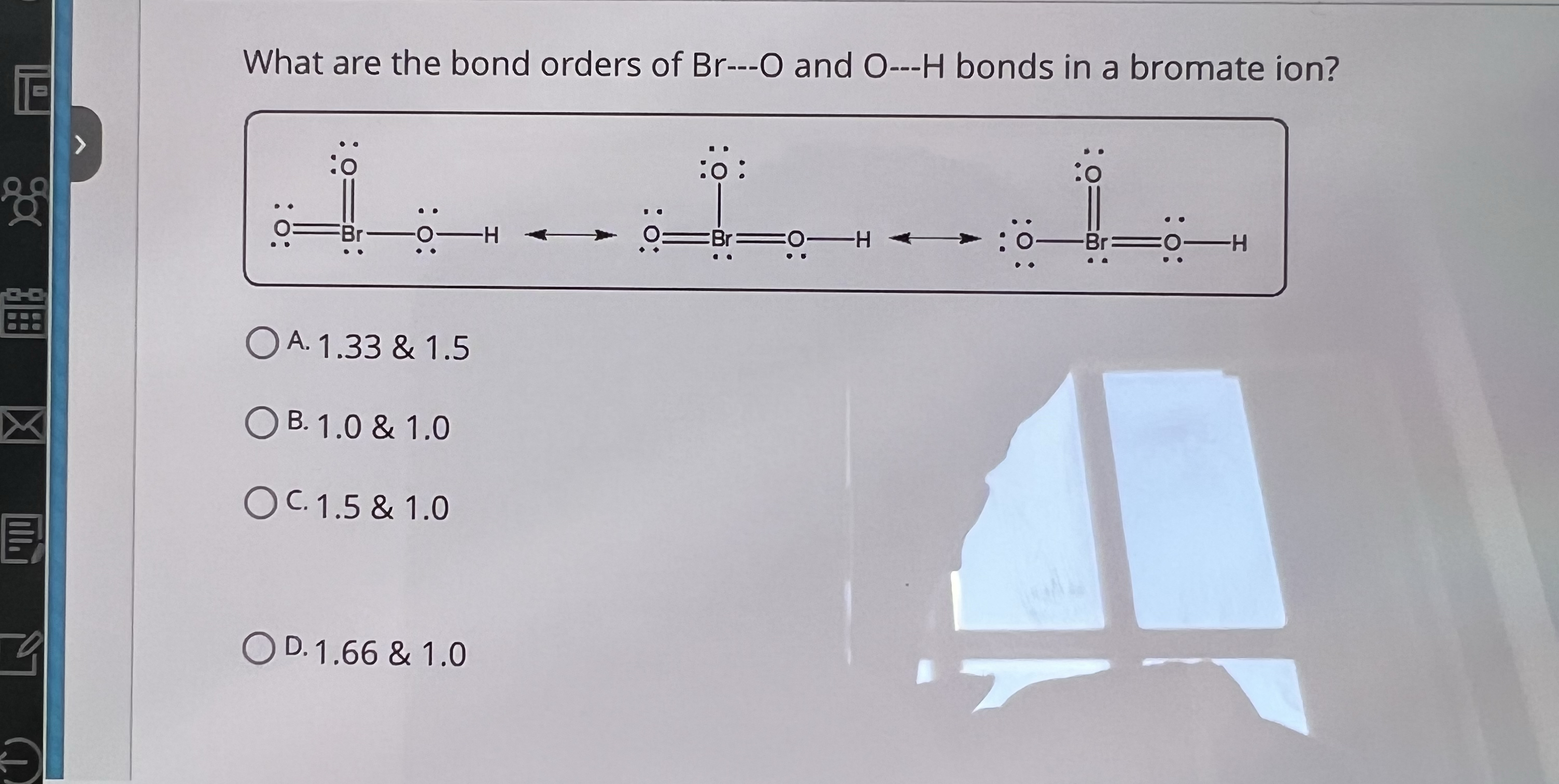 Solved What are the bond orders of Br--O ﻿and O--H ﻿bonds in | Chegg.com