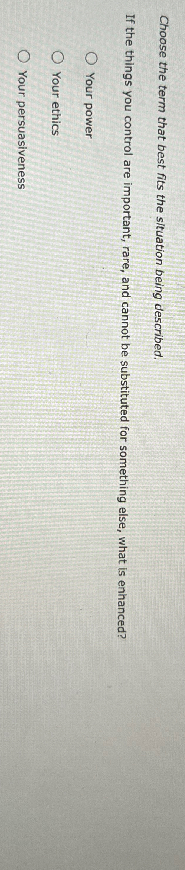 Solved Choose the term that best fits the situation being | Chegg.com