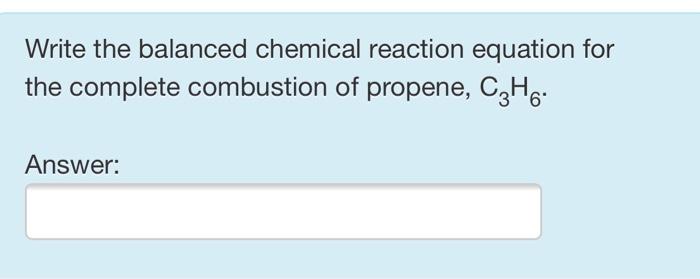 Solved Write the balanced chemical reaction equation for the | Chegg.com
