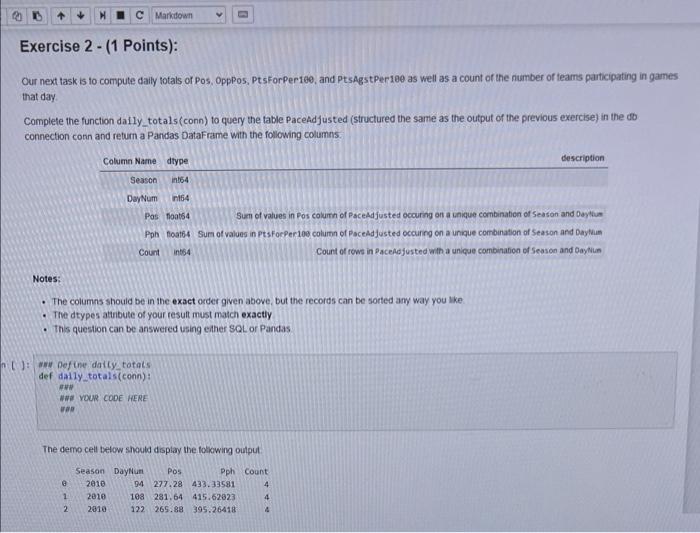 C Markdown Exercise 2 - (1 Points): Our next task is | Chegg.com
