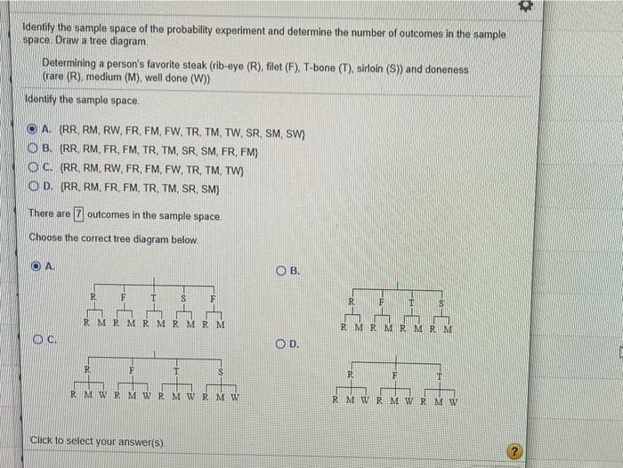 Solved Identify the sample space of the probability | Chegg.com