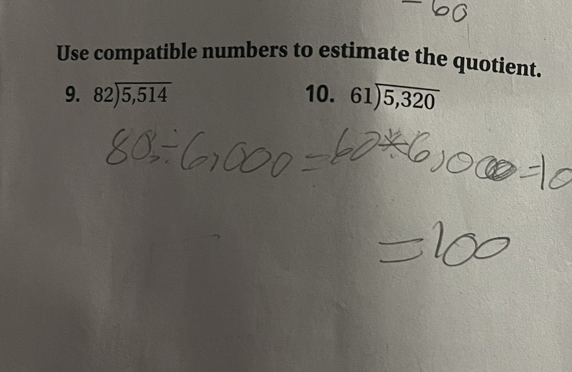 Solved Use compatible numbers to estimate the | Chegg.com