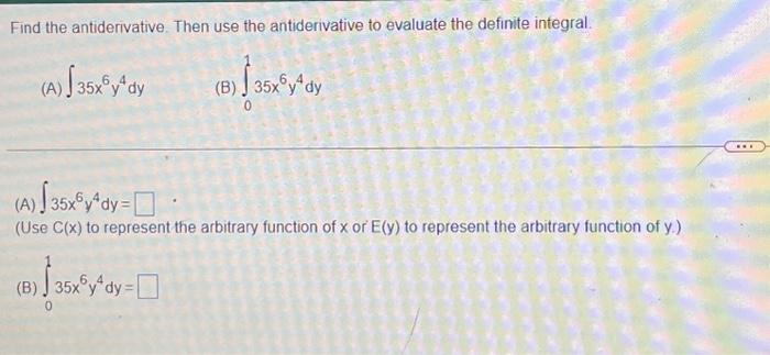 Solved Find the antiderivative. Then use the antiderivative | Chegg.com