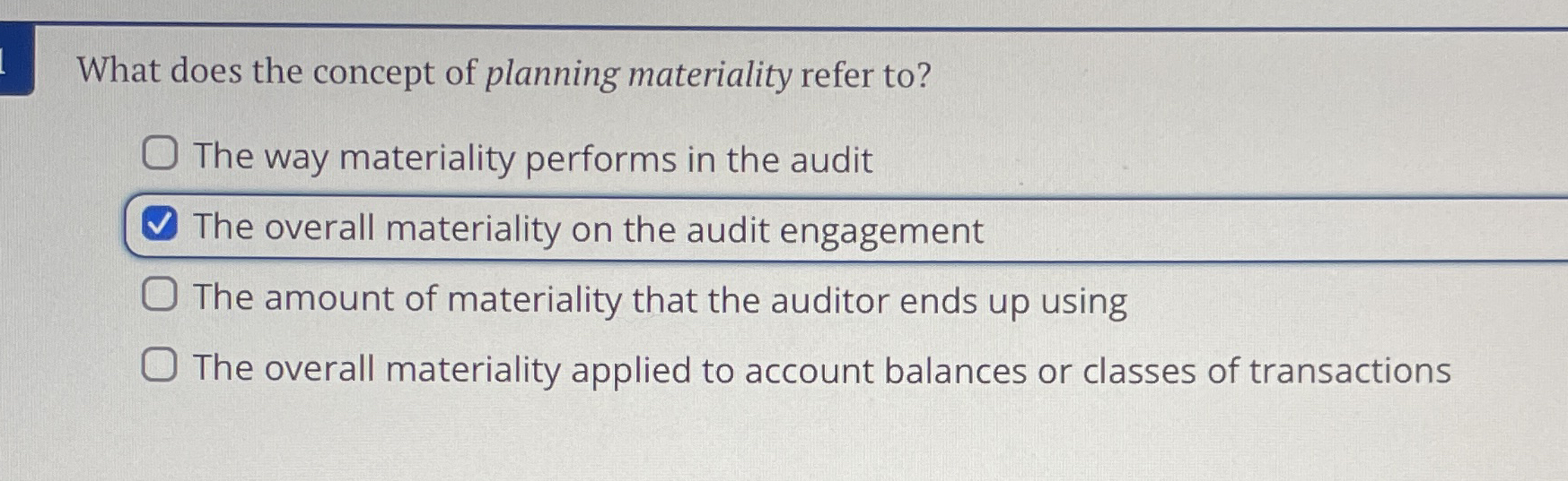 Solved What does the concept of planning materiality refer | Chegg.com
