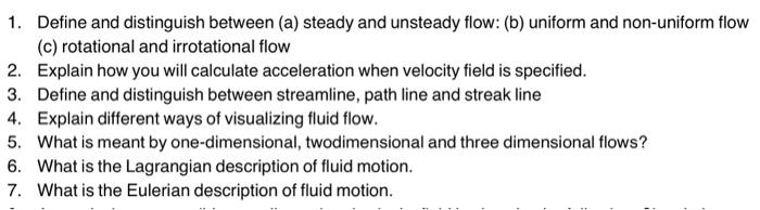1. Define and distinguish between (a) steady and | Chegg.com
