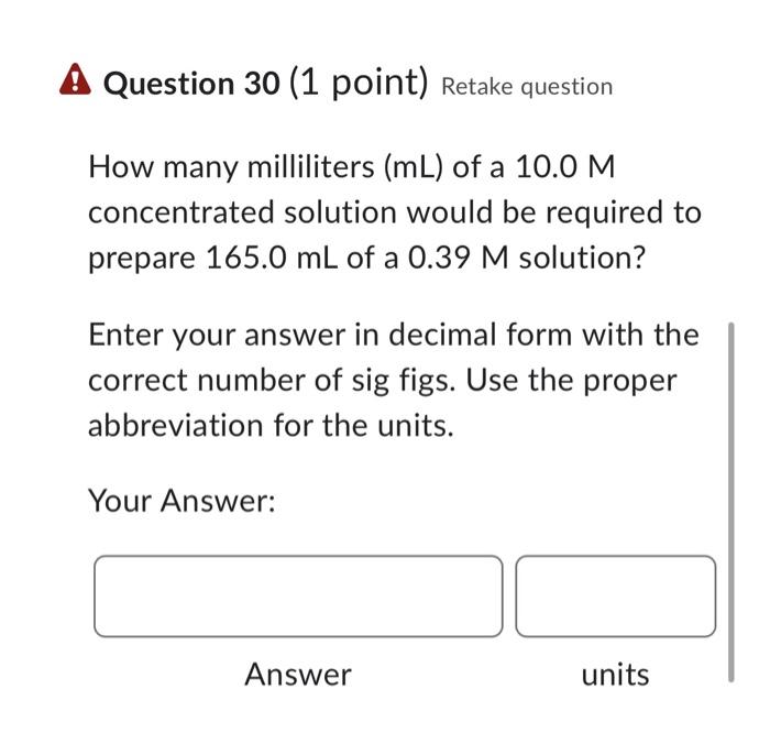 Solved Question 29 (1 point) Retake question How many | Chegg.com