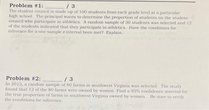 Solved Problem \# 1: /3 The student council is made up of | Chegg.com