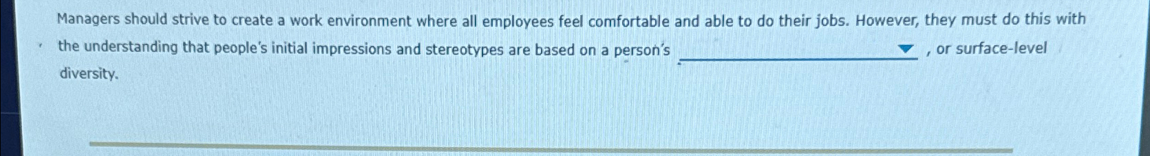 Solved Managers should strive to create a work environment | Chegg.com