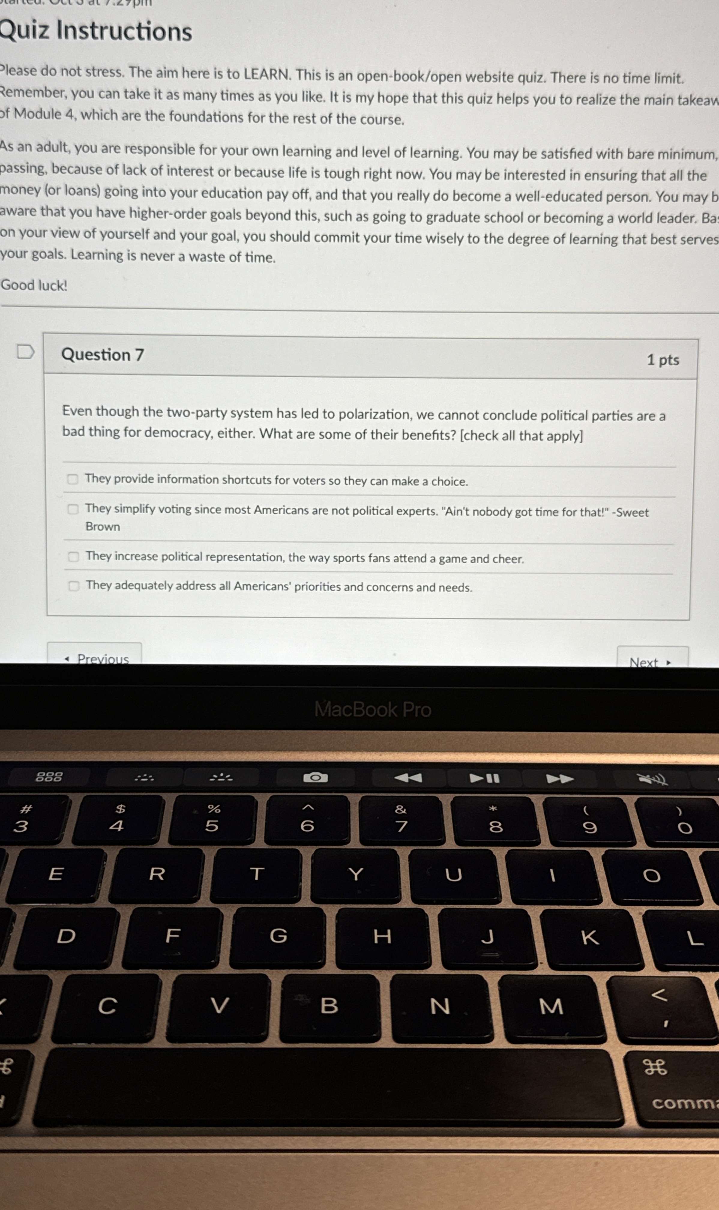 Question 7Even though the two-party system has led to | Chegg.com