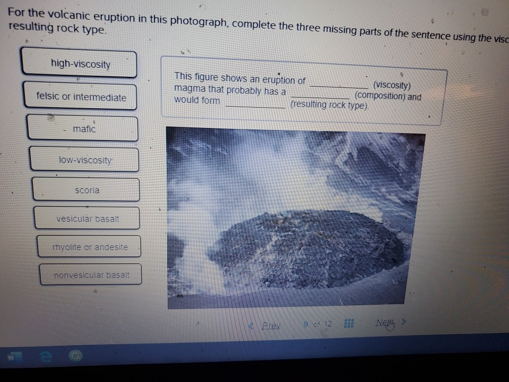 Solved For the volcanic eruption in this photograph, | Chegg.com