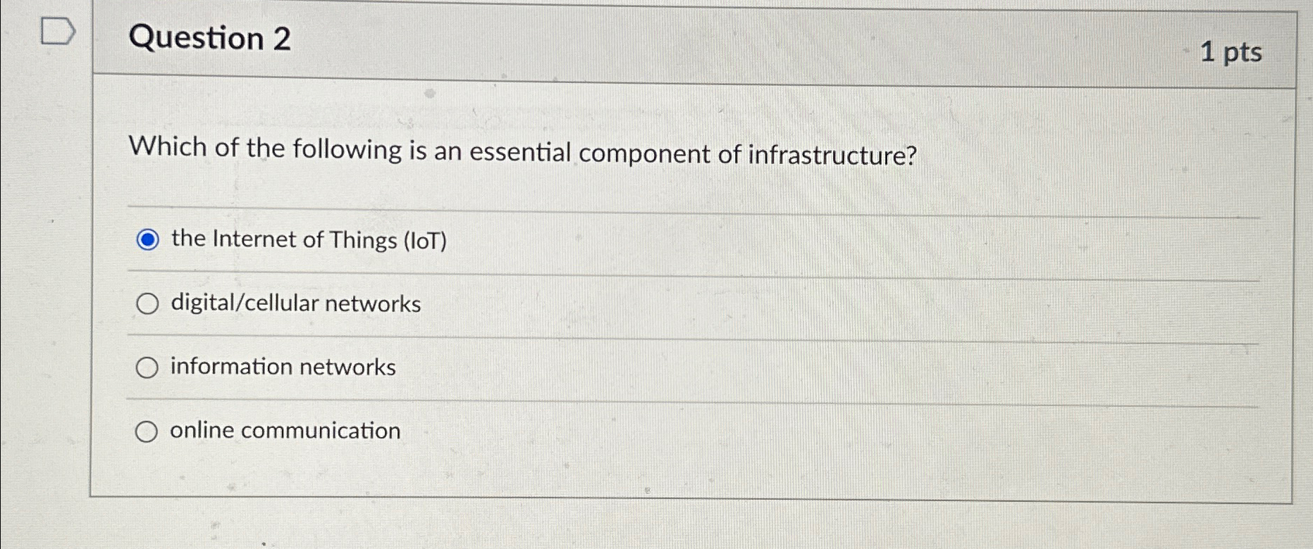 Solved Question 21ptsWhich of the following is an essential | Chegg.com