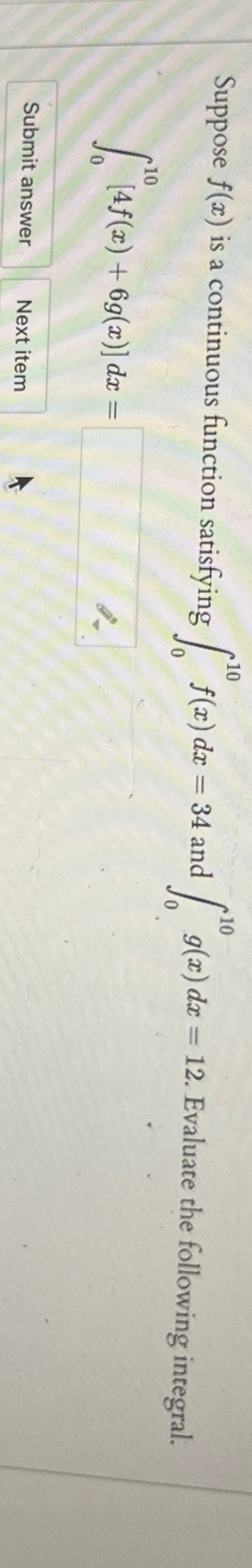 Solved Suppose f(x) ﻿is a continuous function satisfying | Chegg.com