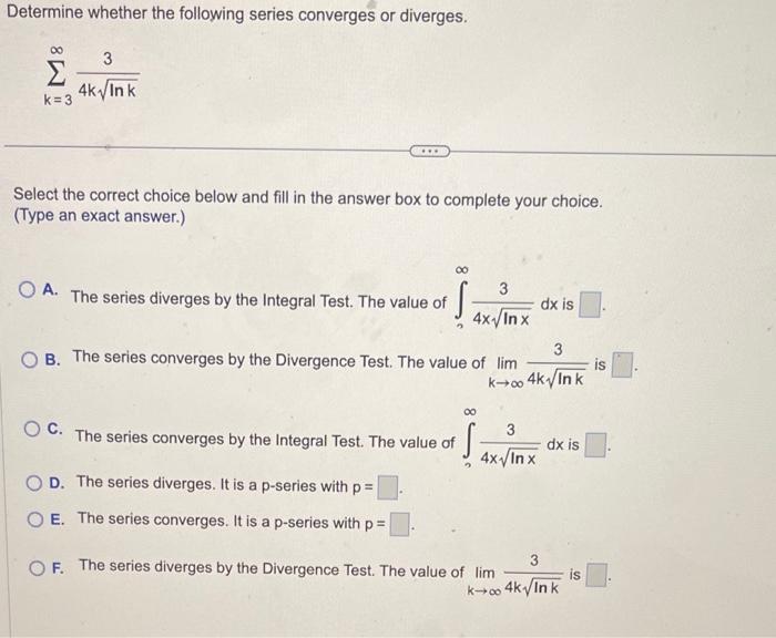 Solved Determine whether the following series converges or | Chegg.com