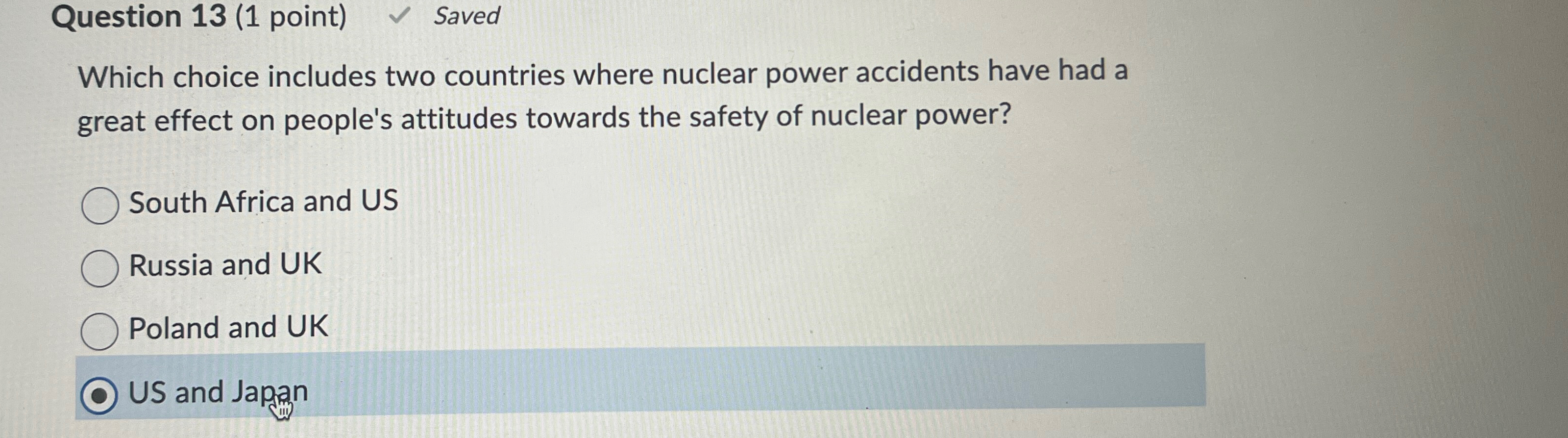 Solved Question 13 (1 ﻿point) ﻿SavedWhich choice includes | Chegg.com