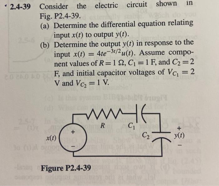 Solved 1-39 Consider the electric circuit shown in Fig. | Chegg.com
