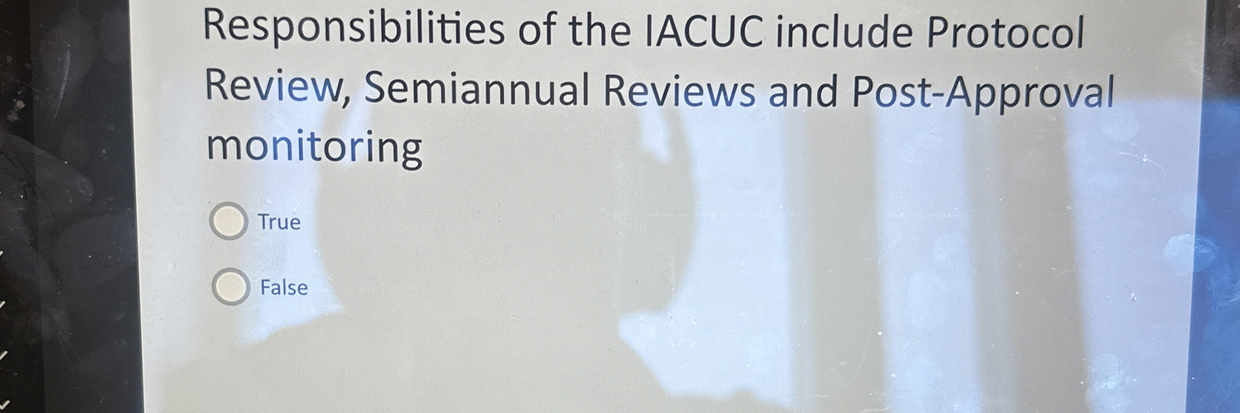 Solved Responsibilities of the IACUC include ProtocolReview, | Chegg.com