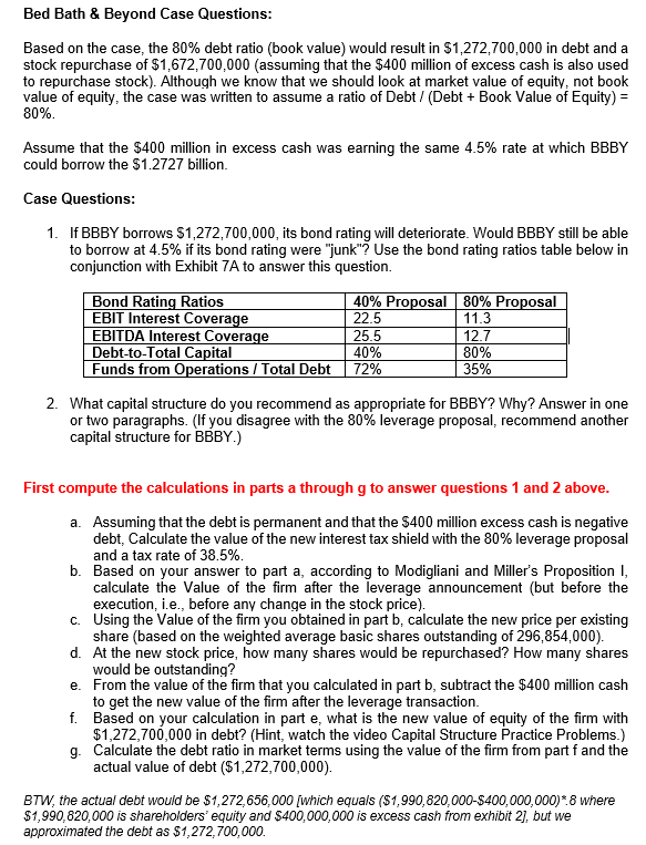 Solved Bed Bath & Beyond Case Questions:Based on ﻿the case, | Chegg.com