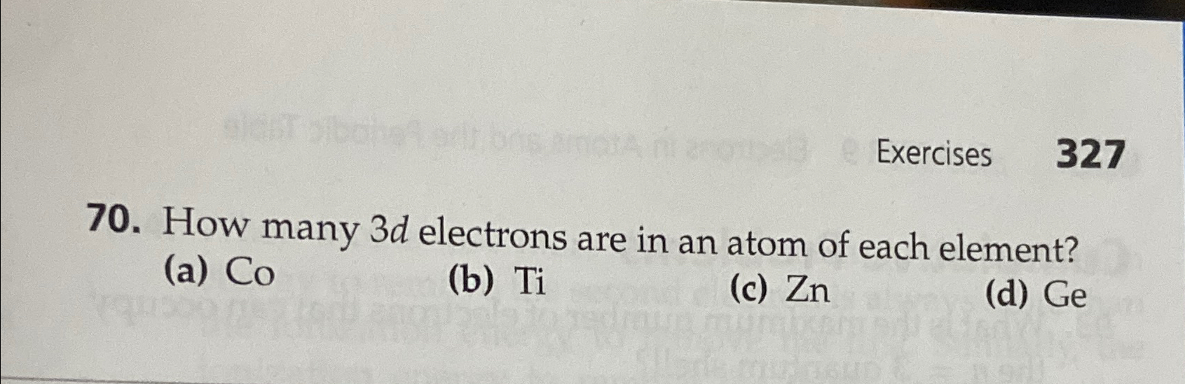 Solved Exercises ,32770. ﻿How many 3d ﻿electrons are in an | Chegg.com