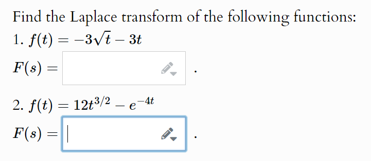 Find the Laplace transform of the following | Chegg.com