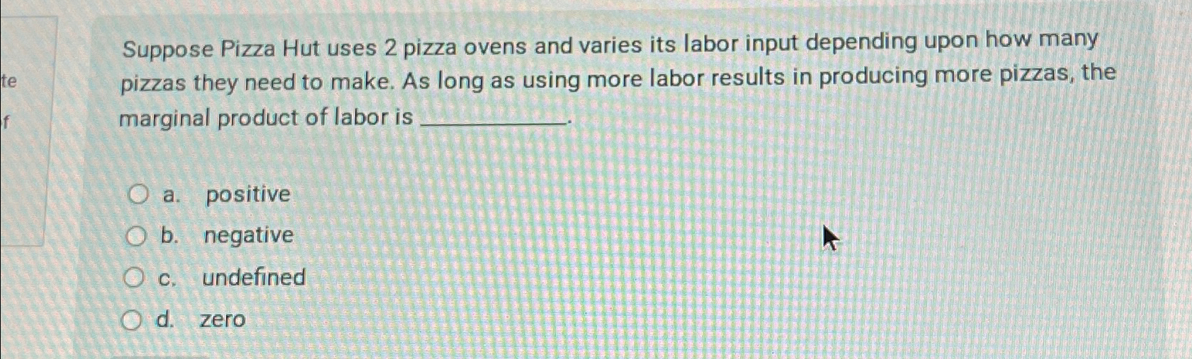 Solved Suppose Pizza Hut uses 2 ﻿pizza ovens and varies its | Chegg.com