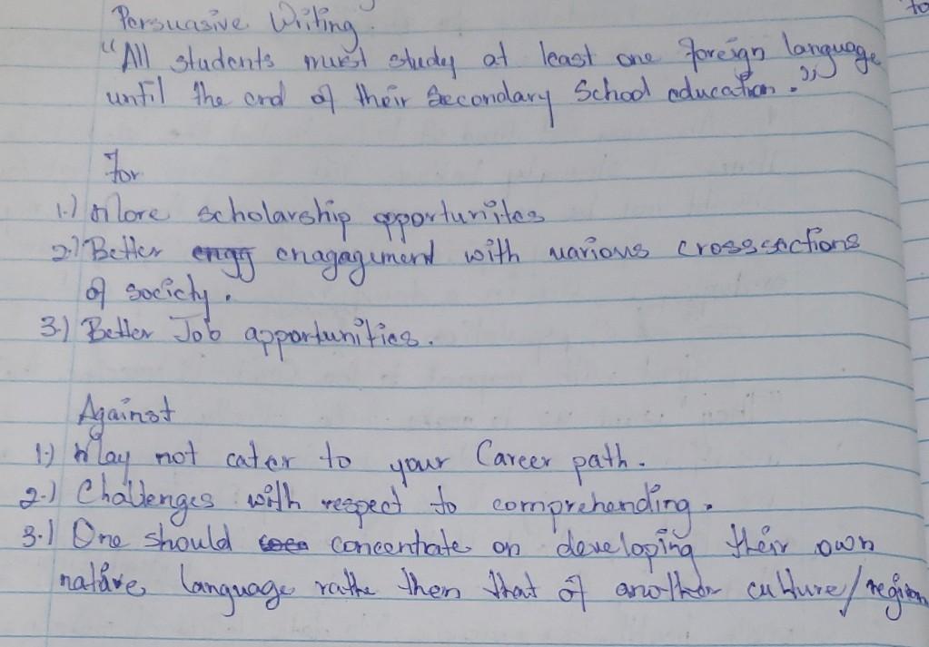 Persuasive writing 27 of society "All students must | Chegg.com