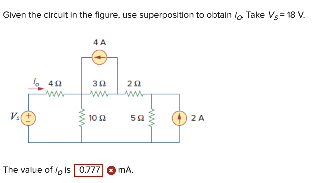 Solved by an EXPERT Given the circuit in ﻿the figure, use superposition | Chegg.com