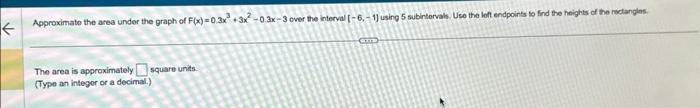 Solved Approximate the area under the graph of | Chegg.com