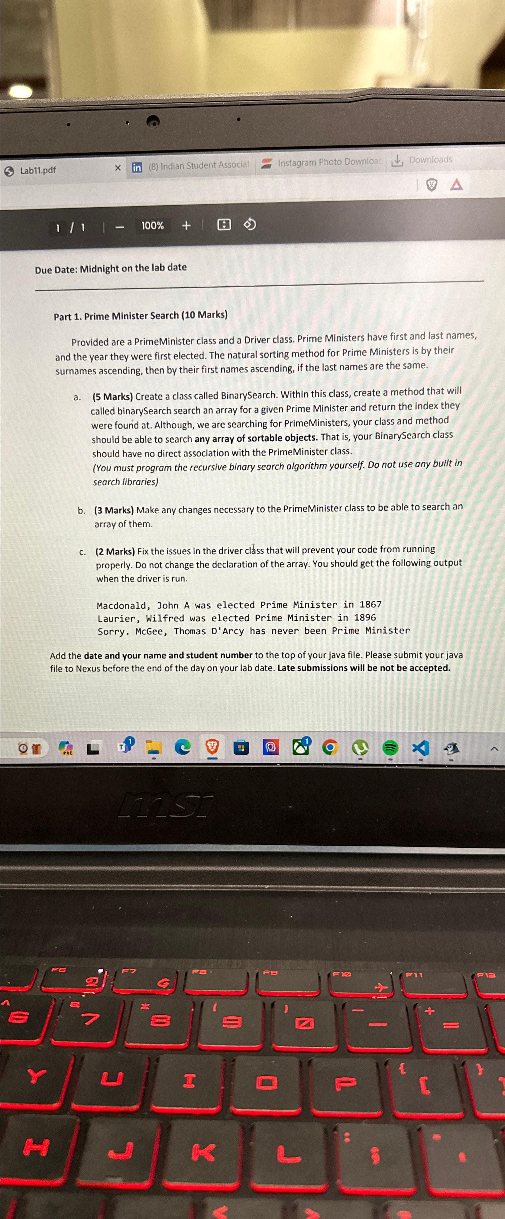 Solved Lab11.pdfInstagram Photo Downloa:darr | Chegg.com