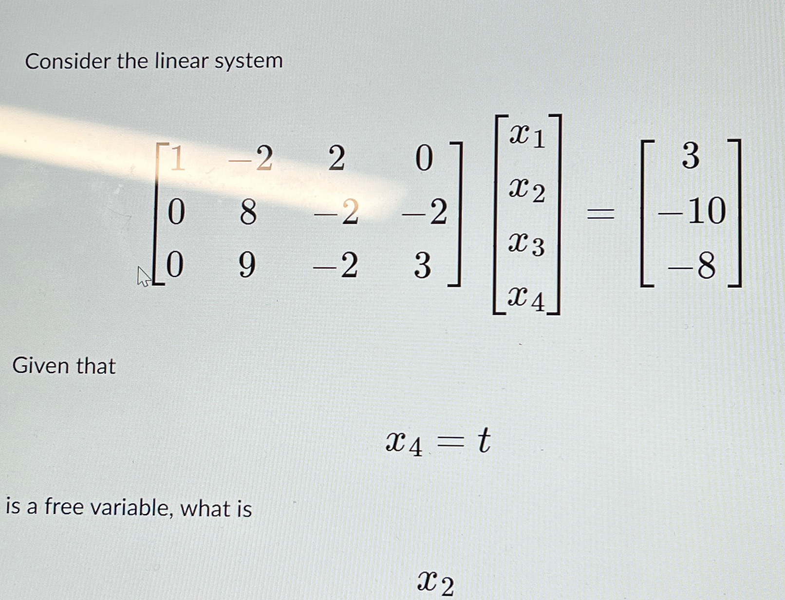 Solved Consider the linear | Chegg.com