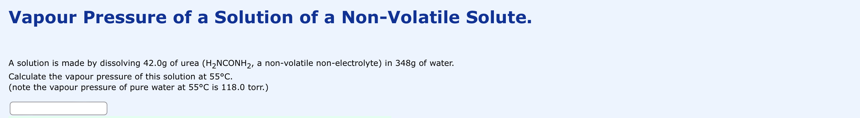 Solved Vapour Pressure of ﻿a Solution of ﻿a Non-Volatile | Chegg.com
