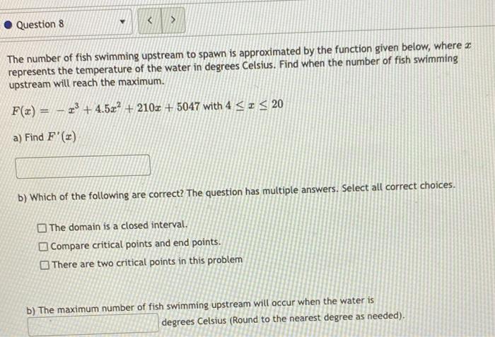 Solved The number of fish swimming upstream to spawn is | Chegg.com