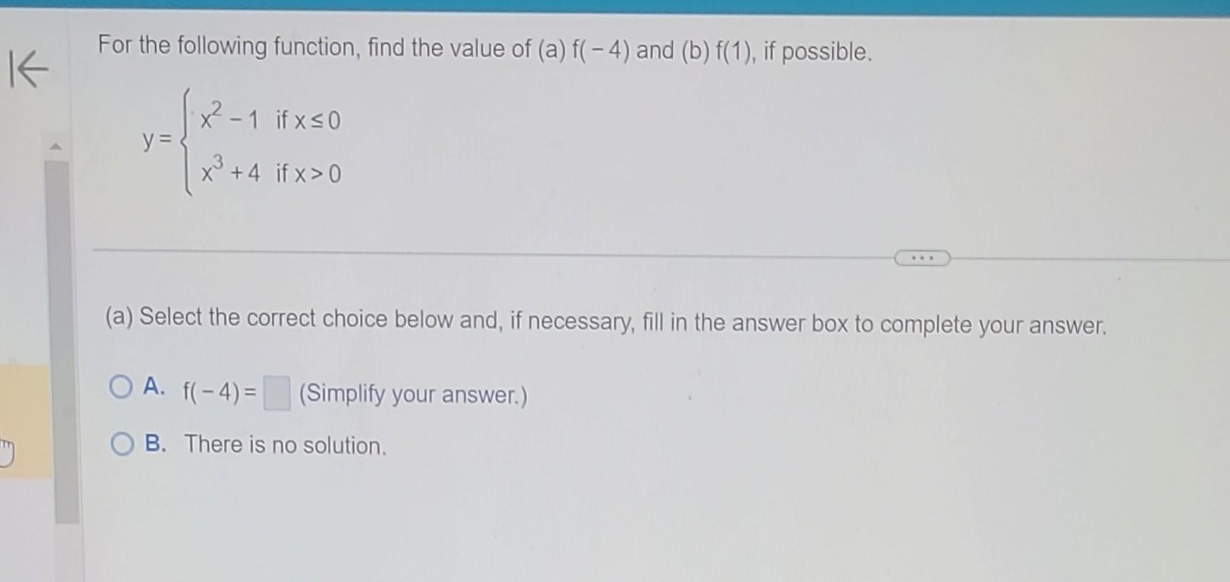 Solved For the following function, find the value of | Chegg.com