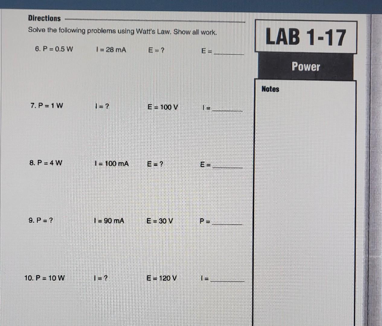 Solved Name Course Date Due Directions Solve the following | Chegg.com