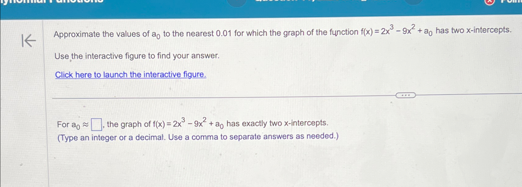 Solved Approximate the values of a0 ﻿to the nearest 0.01 | Chegg.com