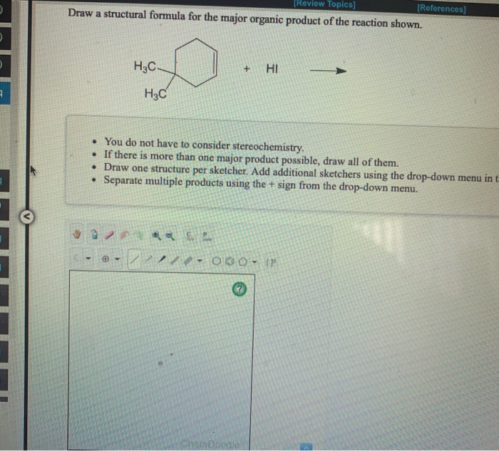 Solved [ROVIow Topics (References) Draw a structural formula | Chegg.com