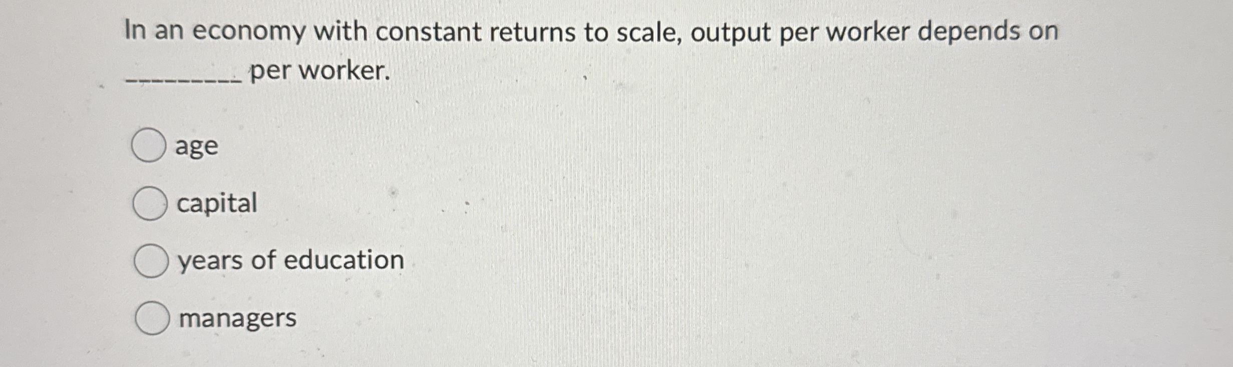 Solved In an economy with constant returns to scale, output | Chegg.com
