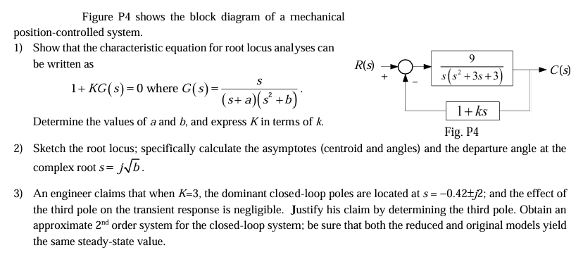 Solved Figure P4 ﻿shows the block diagram of a | Chegg.com