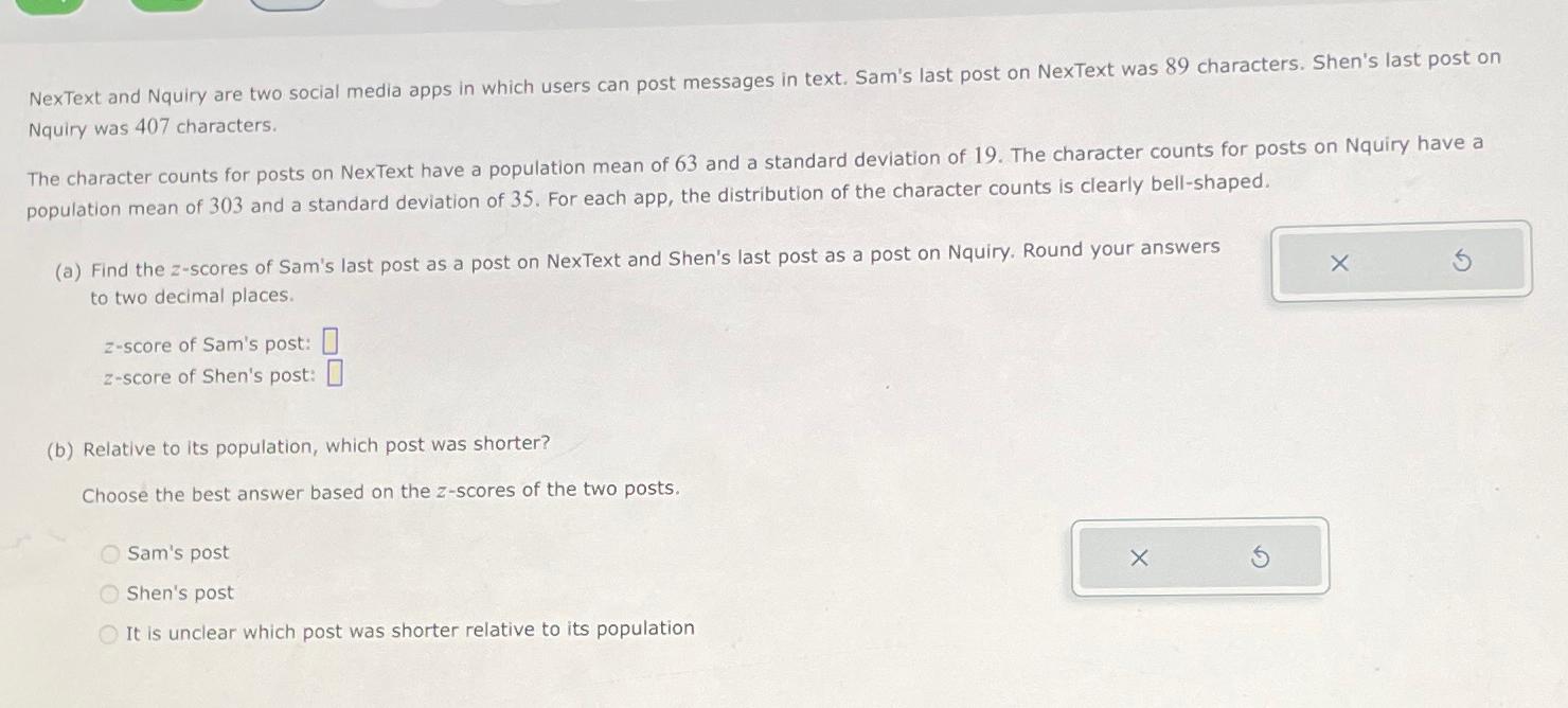 Solved NexText and Nquiry are two social media apps in which | Chegg.com