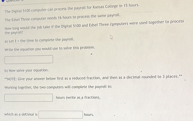Solved The Digital 5100 ﻿computer can process the payroll | Chegg.com