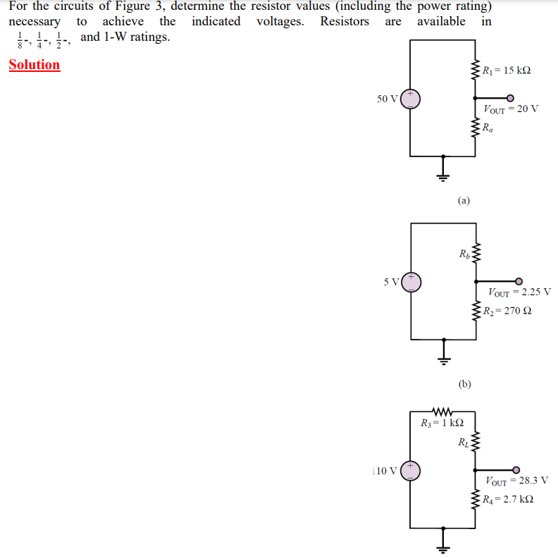Solved For the circuits of Figure 3, ﻿determine the resistor | Chegg.com