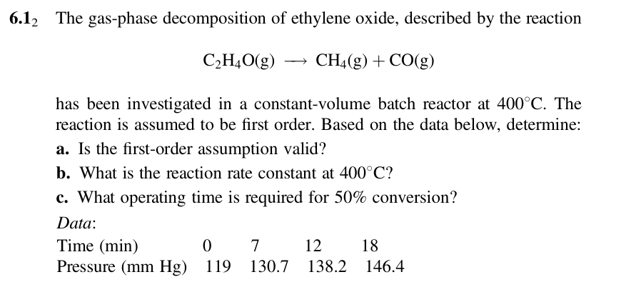 6.1 1_(2) ﻿The gas-phase decomposition of ethylene | Chegg.com