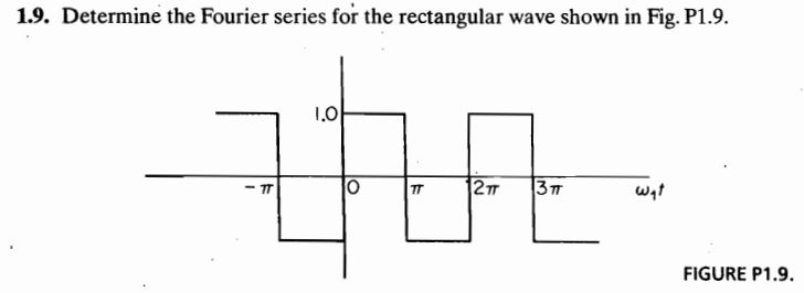 Solved 1.9. ﻿Determine the Fourier series for the | Chegg.com
